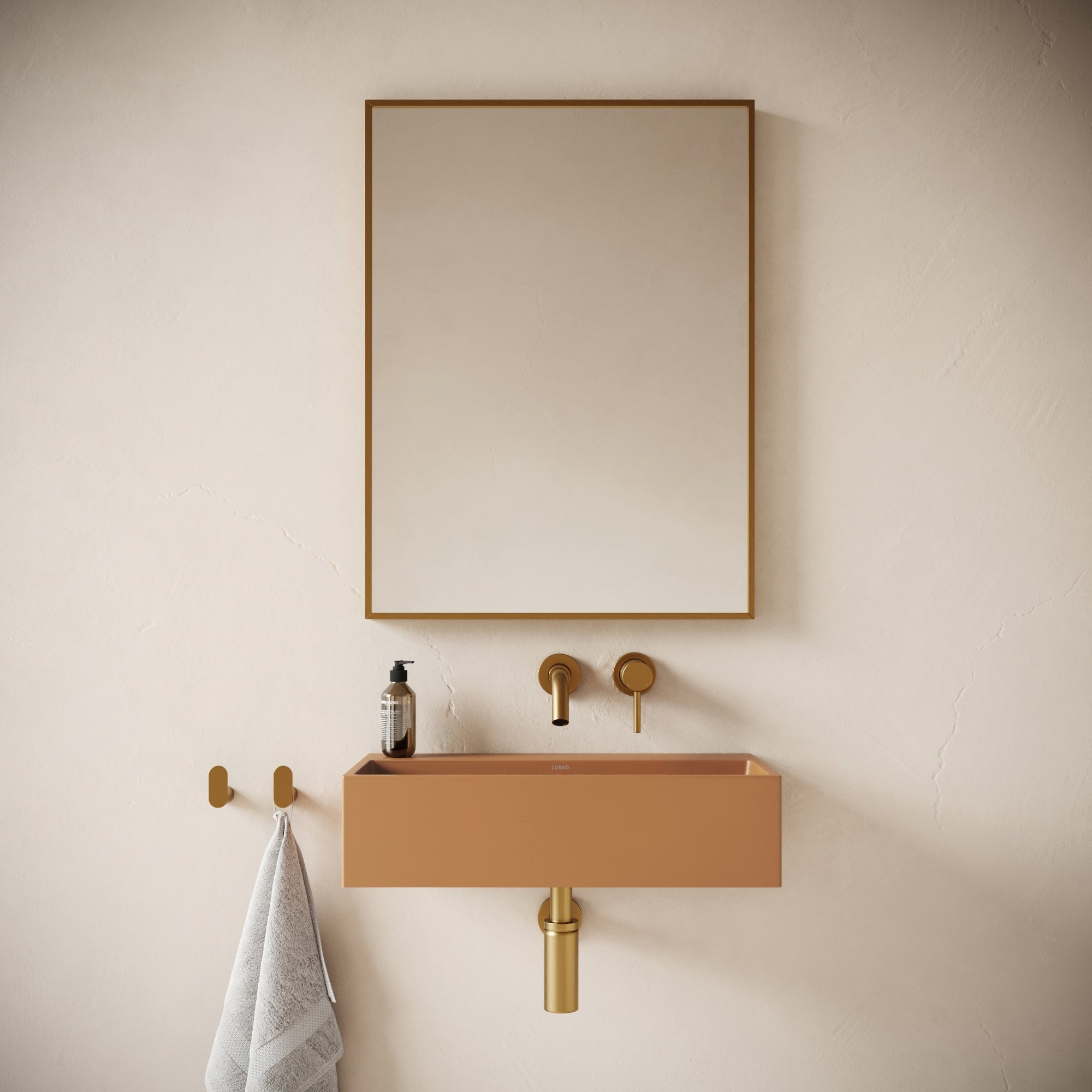 Lineare Sienna Concrete Wall Mounted Basin 600 mm