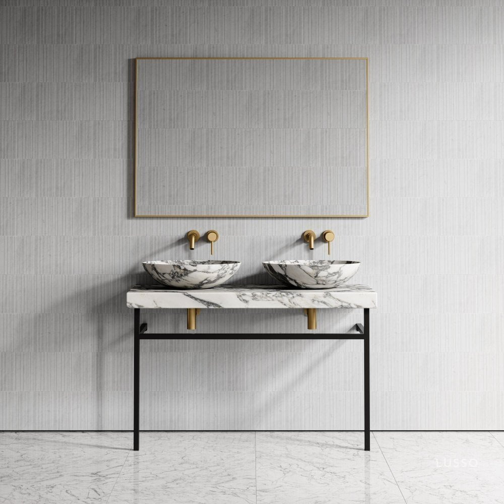 Lomazzo Countertop Vanity Unit Arabescato Marble 1200 mm - LUSSO