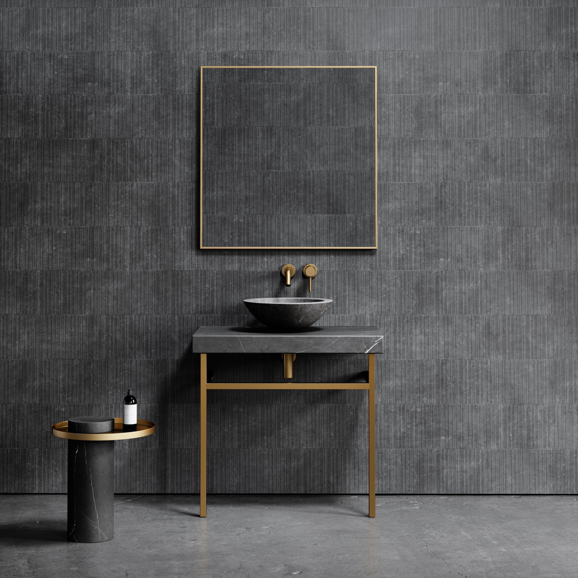 Lomazzo Countertop Vanity Unit Pietra Grey Marble 800 mm - LUSSO