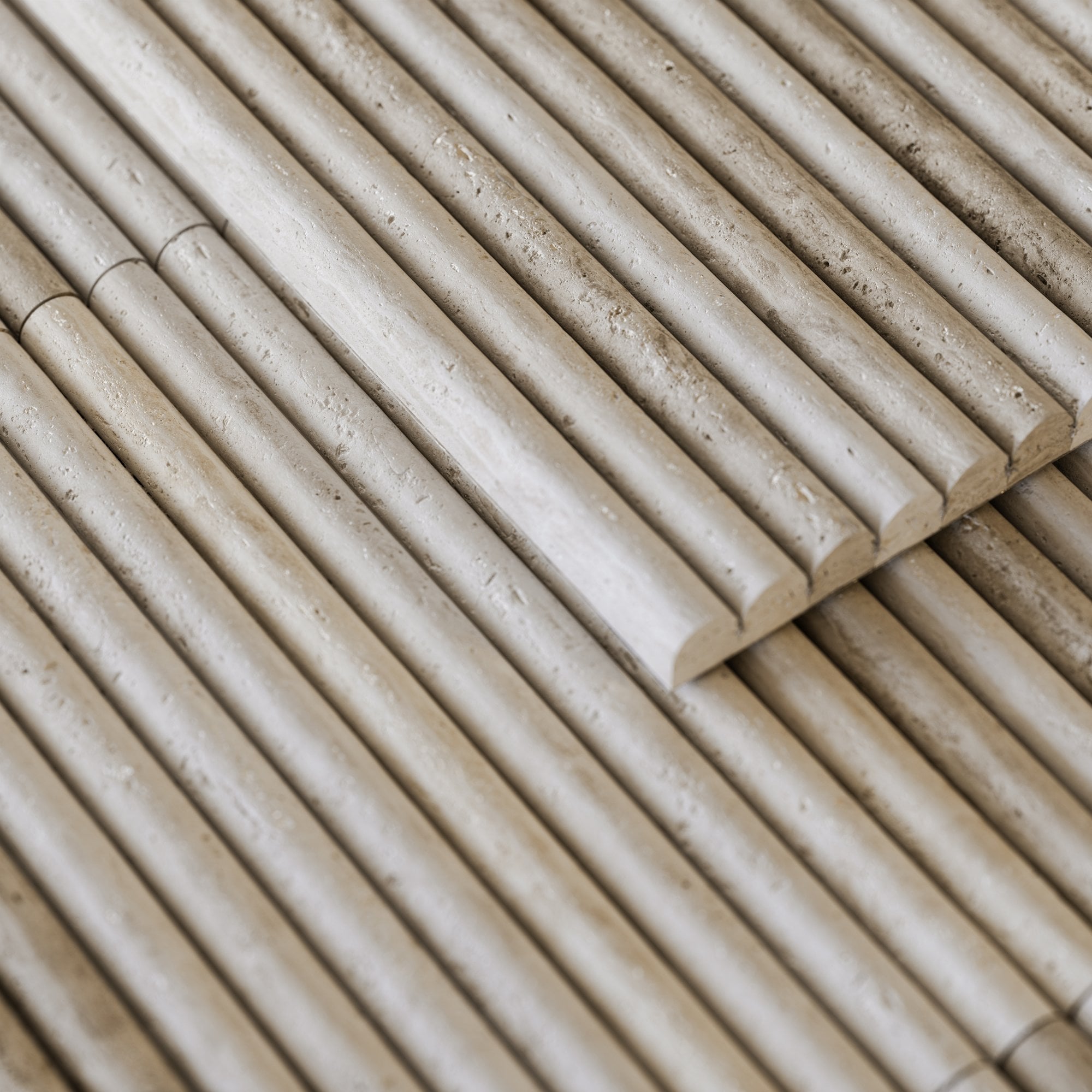 Romano Fluted Travertine Stone Mosaic Wall Tile - LUSSO