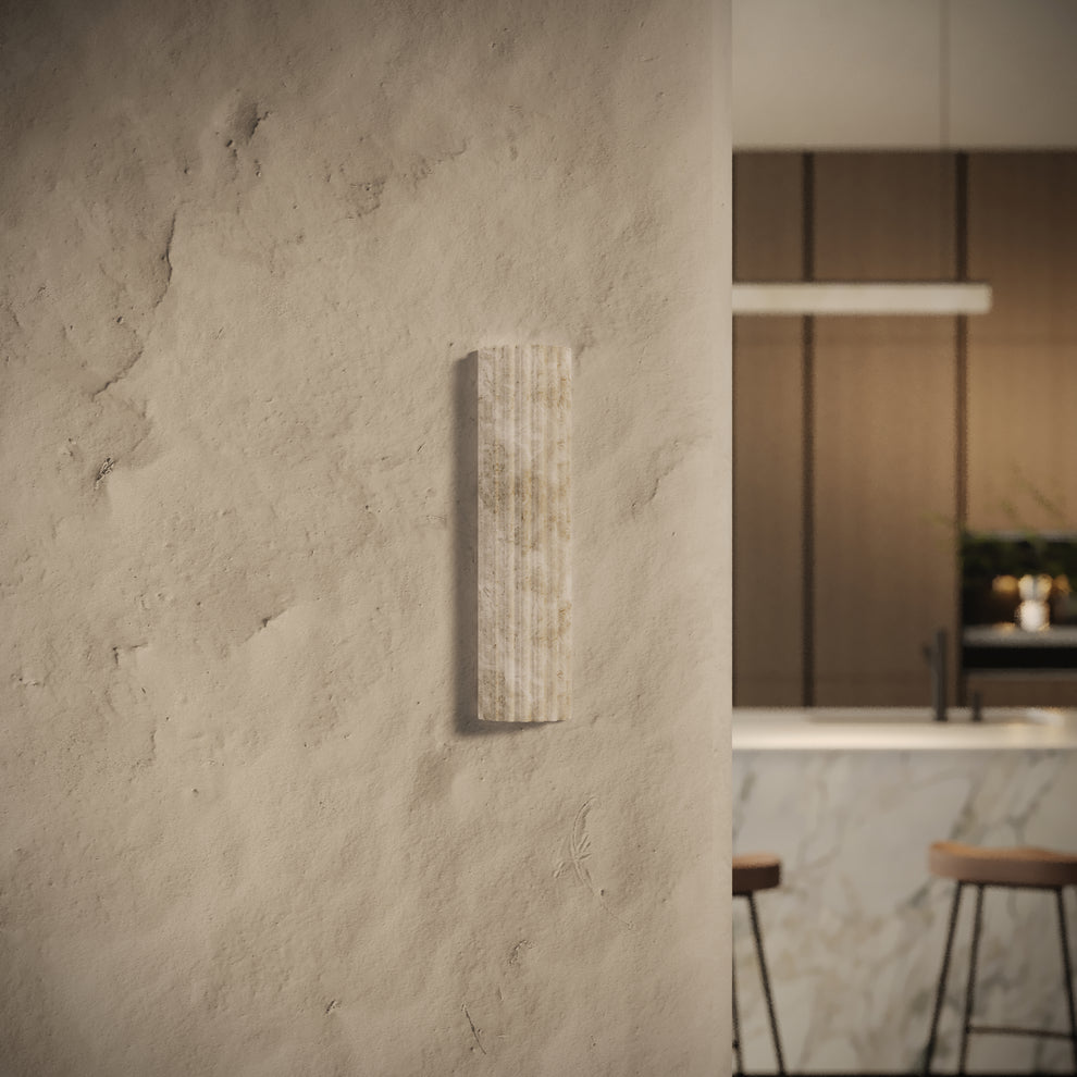 Lumera Alabaster IP44 LED Fluted Wall Light 400mm - LUSSO