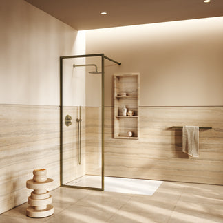 Designo Walk In Shower Enclosure Aged Bronze KIT A - LUSSO