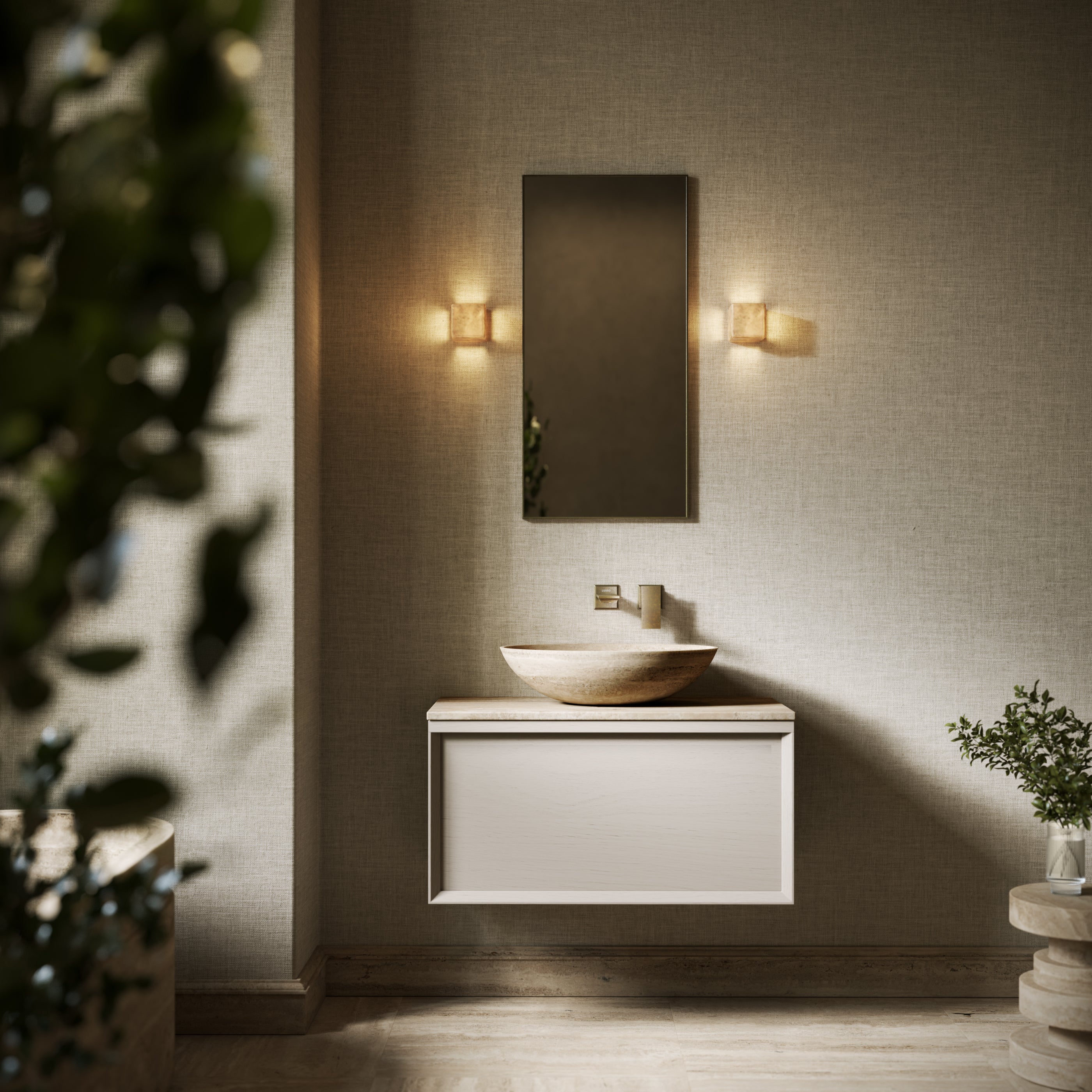 Elegance Travertine Stone Countertop Basin | LUSSO