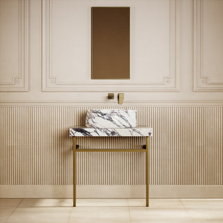 Grandeur Calacatta Viola Oval Countertop Basin 500mm - LUSSO