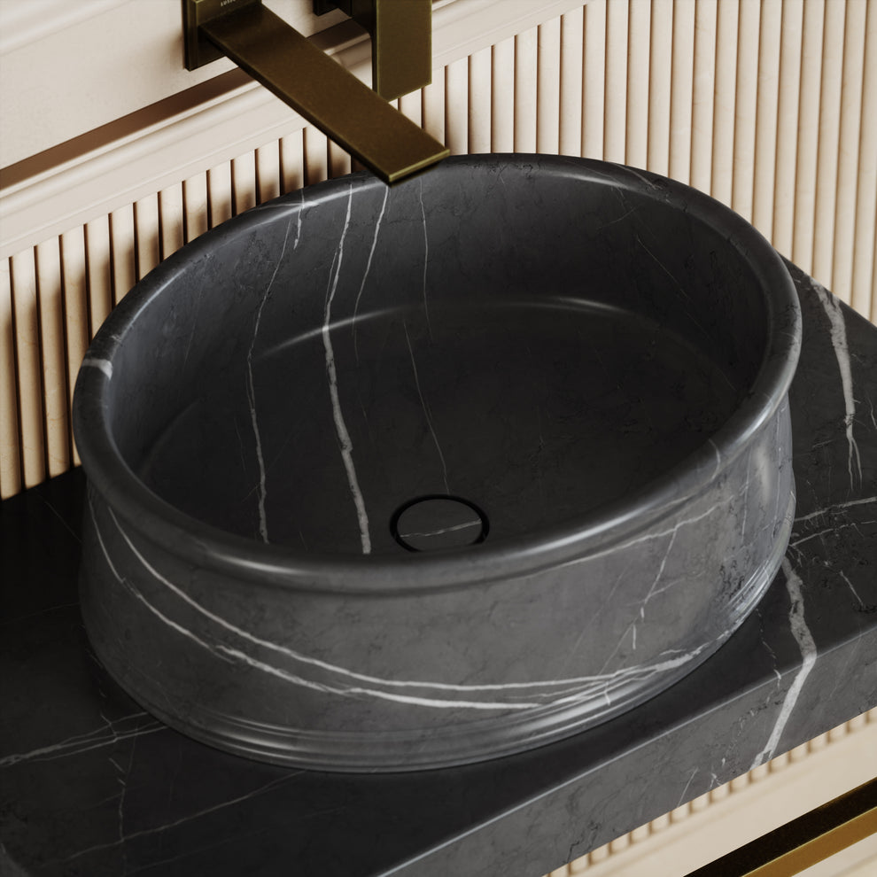 Grandeur Pietra Grey Oval Countertop Basin 500mm - LUSSO