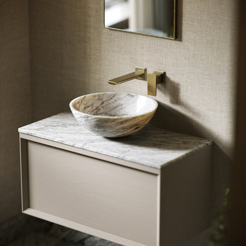 Italia Carrara Marble Countertop Basin 400mm - LUSSO
