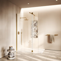 Modular Brushed Gold Glass Deflector Panel 300mm - LUSSO