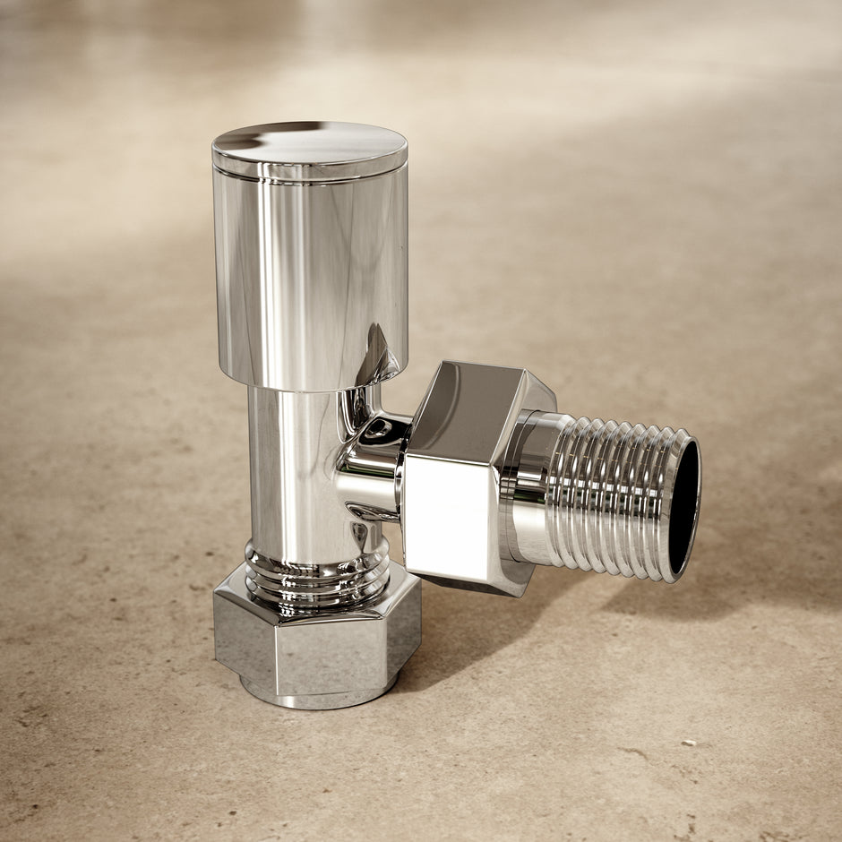 Brushed Gold Square Angled Radiator Valves - LUSSO