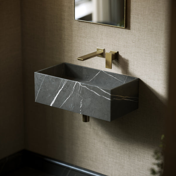 Tucci Pietra Grey 600mm Basin - Luxury Marble Sinks | LUSSO
