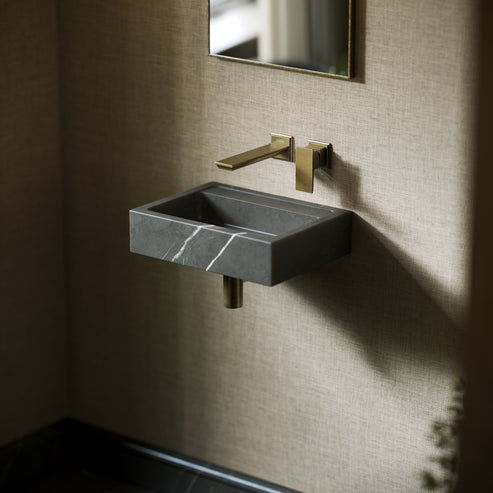 Via Pietra Grey Marble 400mm Basin - Luxury Sink Units | LUSSO
