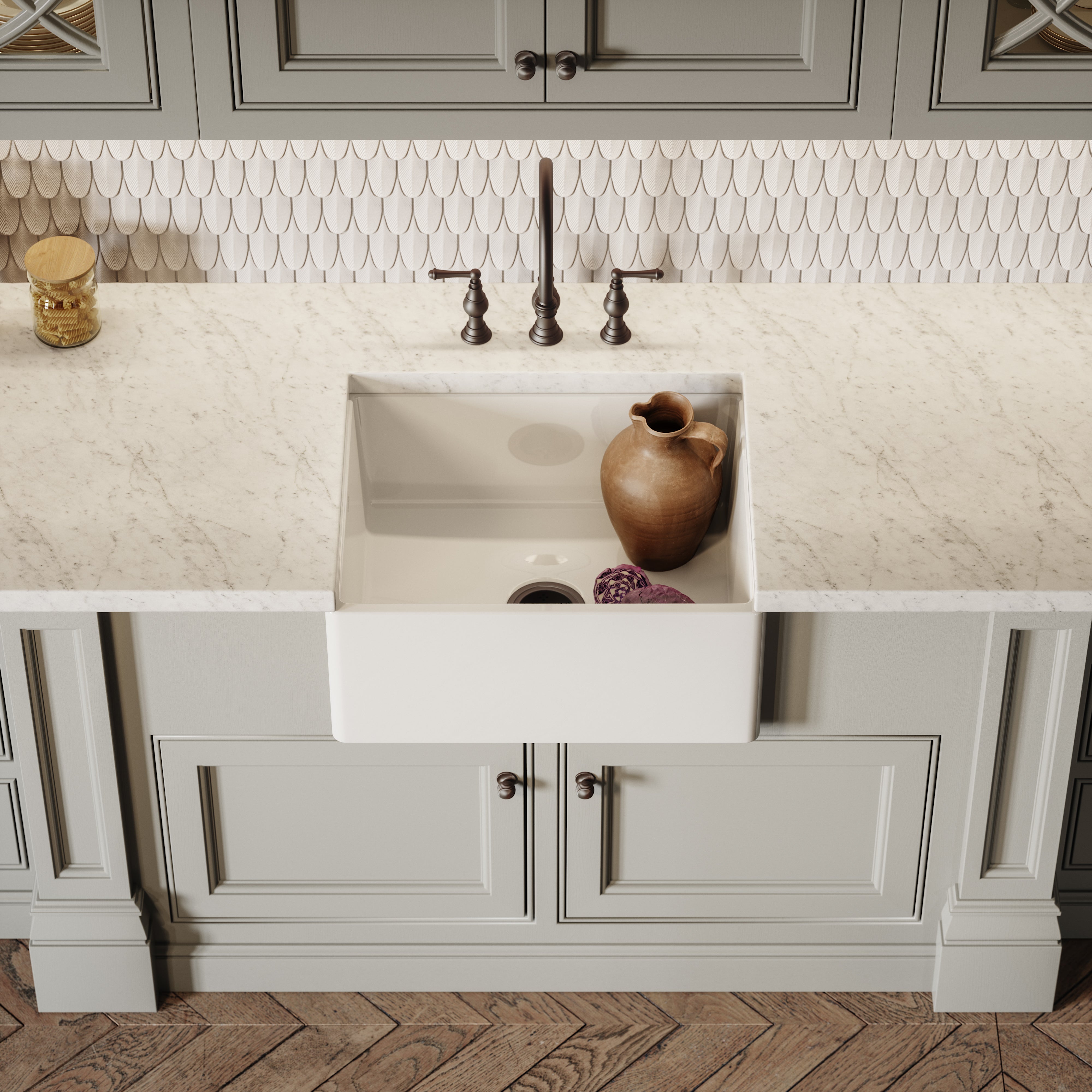 Windsor Single White Ceramic Kitchen Sink 600mm - LUSSO