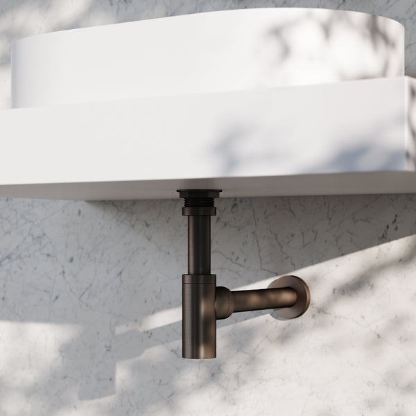 Luxe Deep Bronze Luxury Round Bathroom Bottle Trap - LUSSO