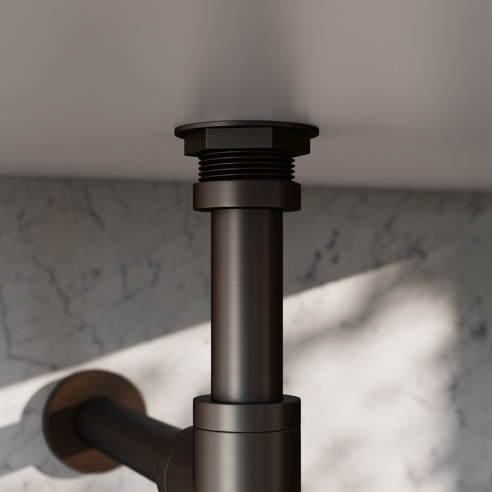 Luxe Deep Bronze Luxury Round Bathroom Bottle Trap - LUSSO