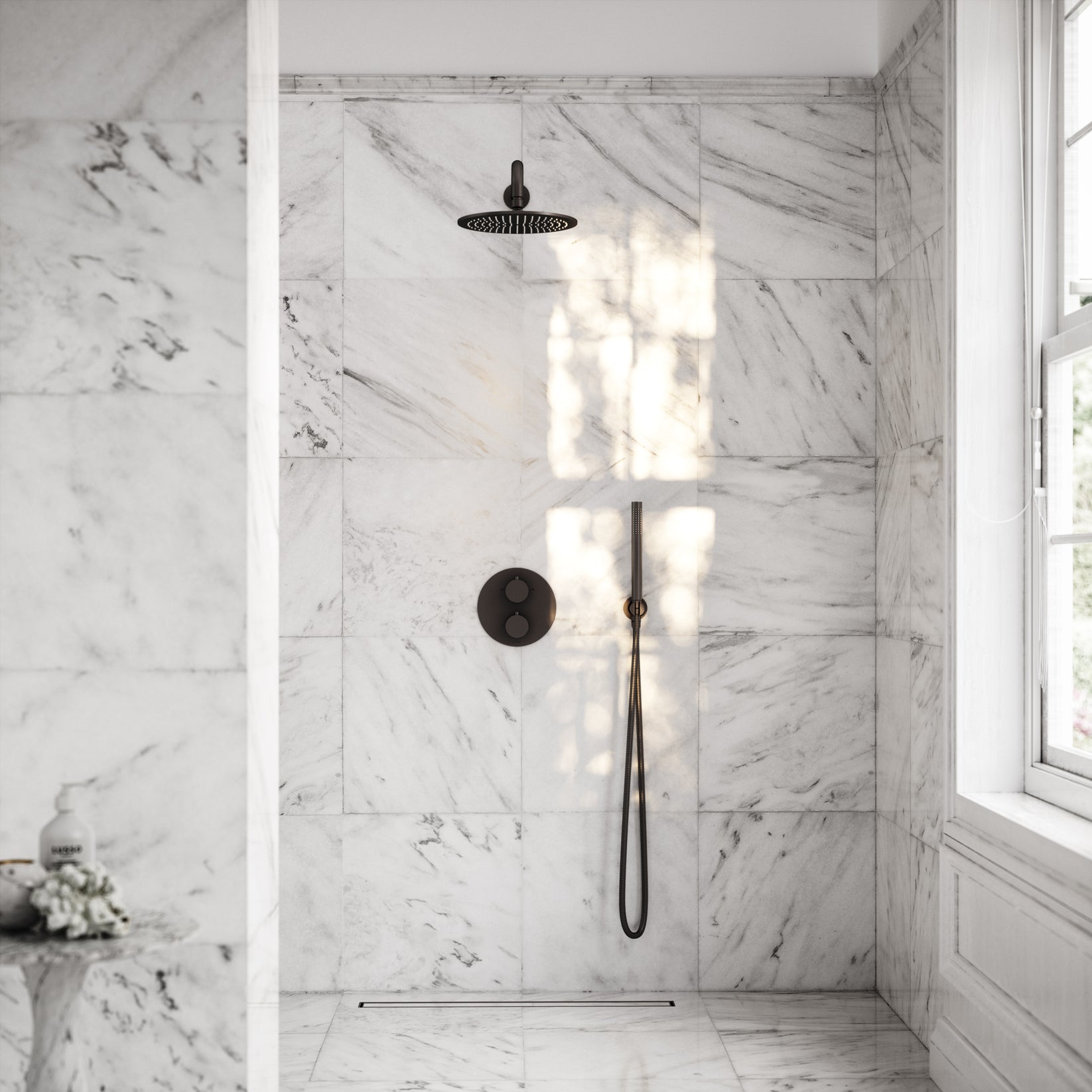 Luxe Deep Bronze Thermostatic Shower w/ Handheld - LUSSO