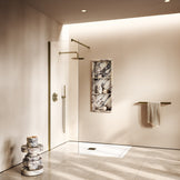 Modular Complete Walk In Shower Enclosure Aged Bronze - KIT A - LUSSO