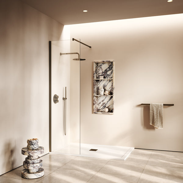 Modular Brushed Bronze Walk In Shower Enclosure - Luxury Shower Designs ...