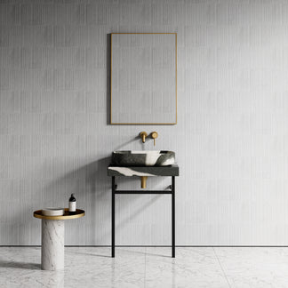 Lomazzo Panda Countertop Vanity Matte Black 600mm - LUSSO