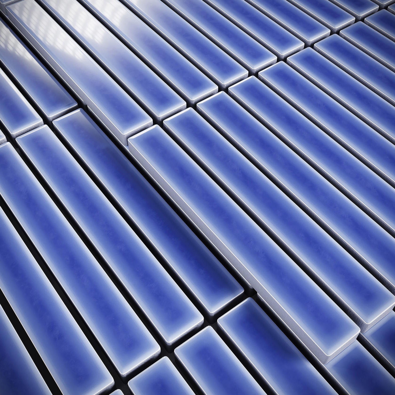 Stick Mosaic Azure Dream Blue Glazed Porcelain Tile Sample - LUSSO