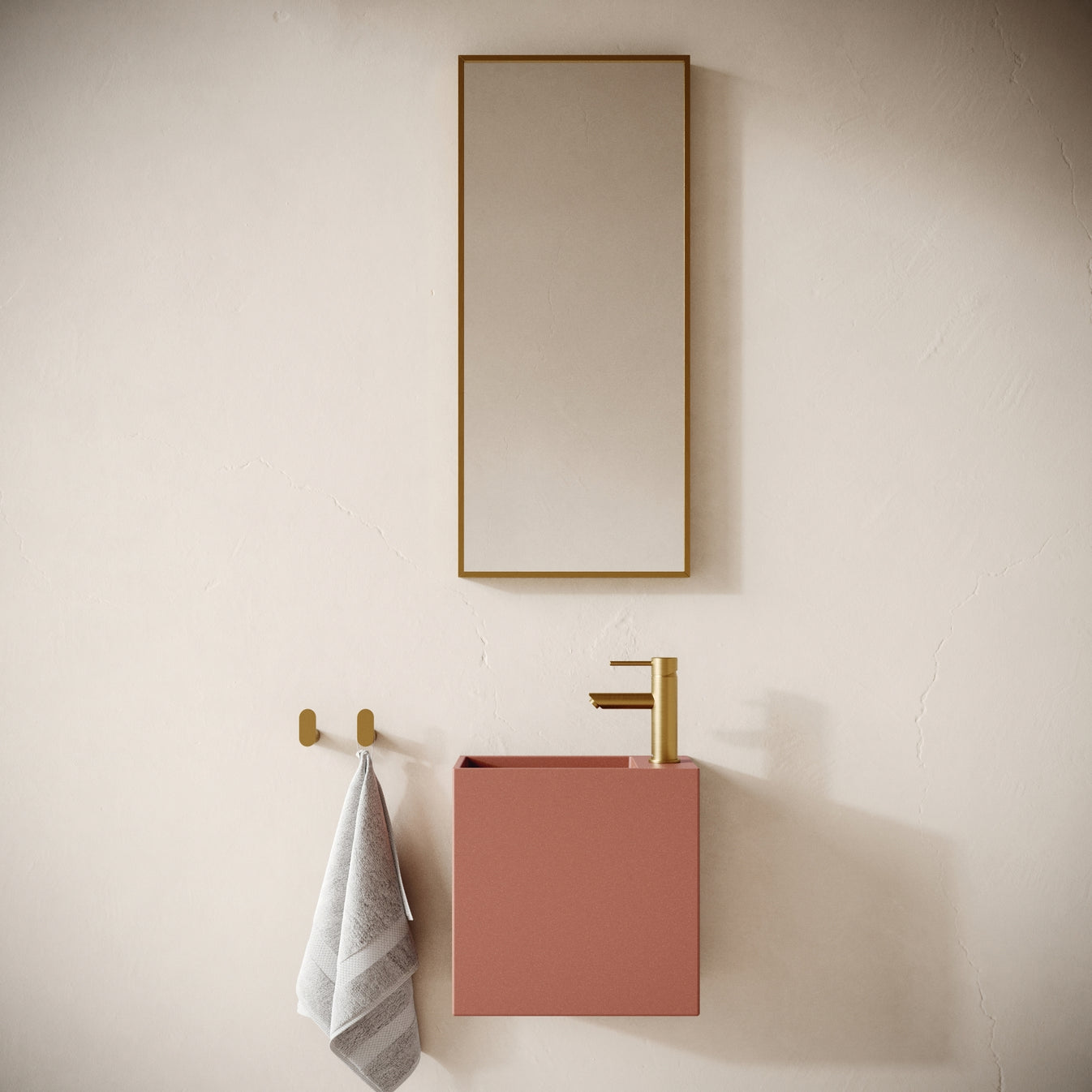 Alto Terracotta Concrete Wall Hung Basin 400mm - LUSSO