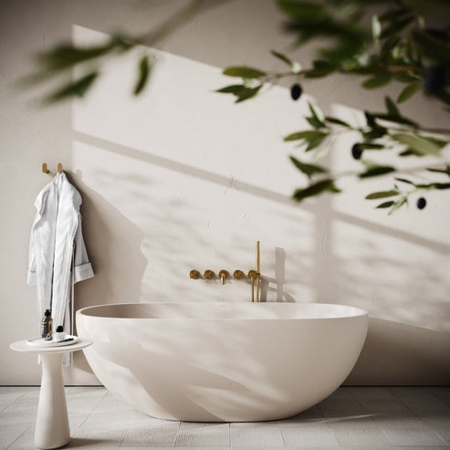 Avolto Shore Concrete Freestanding Stone Resin Bath 1650mm - LUSSO