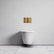 Berkeley Wall Hung Rimless Toilet Brushed Gold Flush - LUSSO