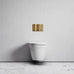 Berkeley Wall Hung Rimless Toilet Brushed Gold Flush - LUSSO
