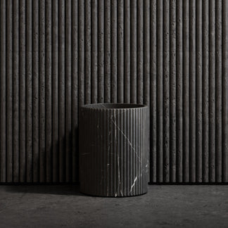 Bijoux Pietra Grey Fluted Marble Bin - LUSSO