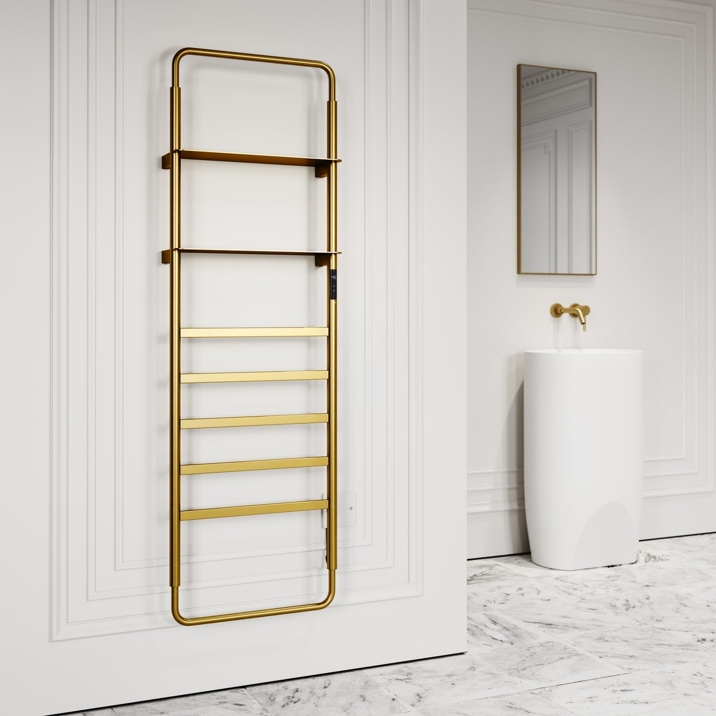 Celsius Brushed Gold Electric Heated Towel Warmer - LUSSO