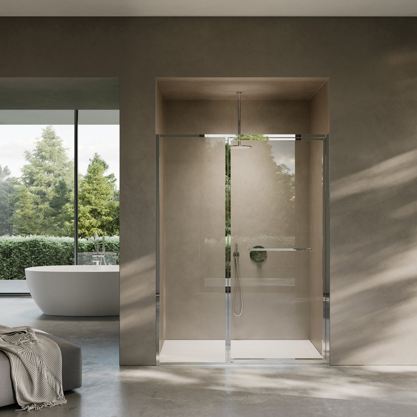 Nouveau Chrome Shower Door & Screen (All Sizes) - LUSSO