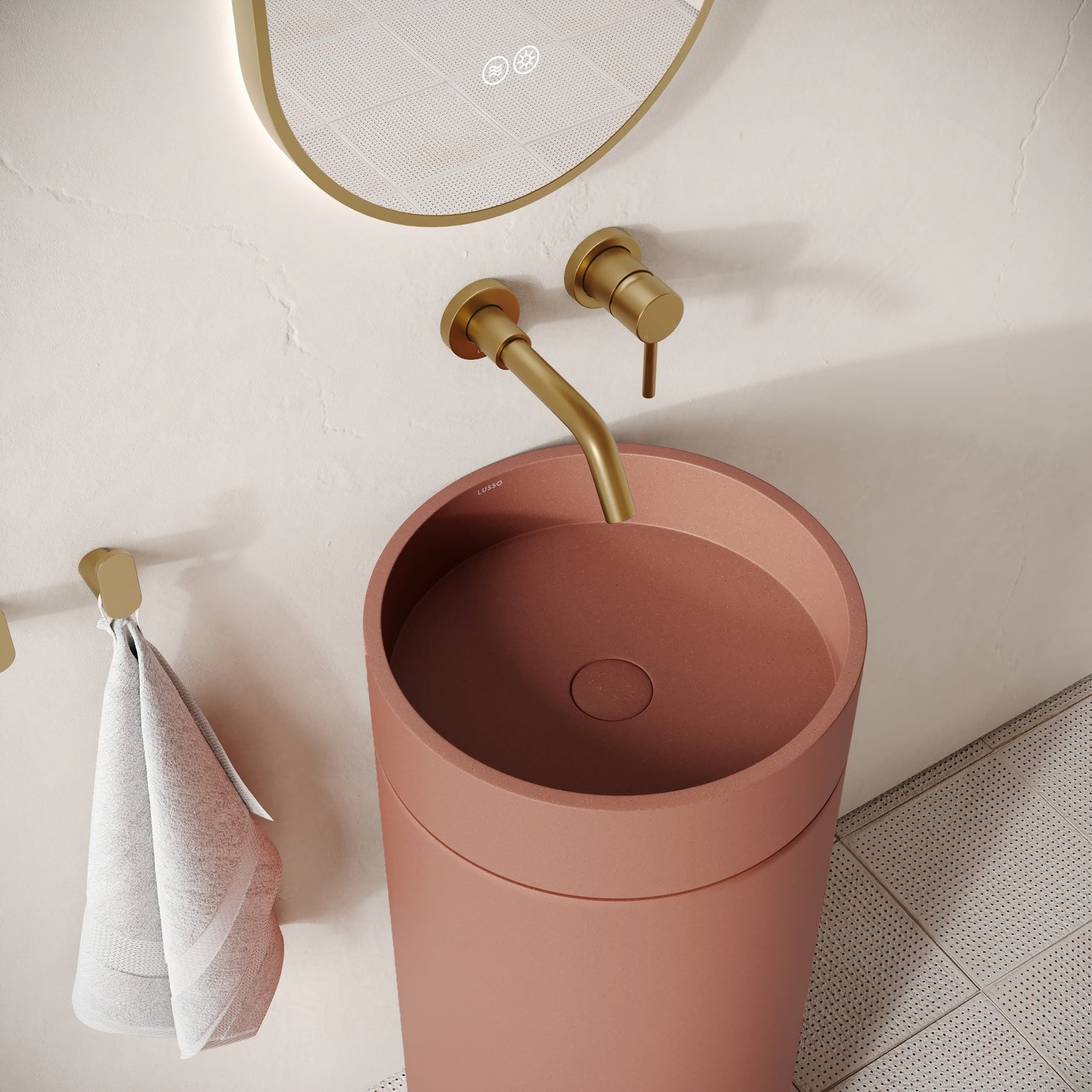 Colonna Terracotta Concrete Freestanding Basin 400mm - LUSSO