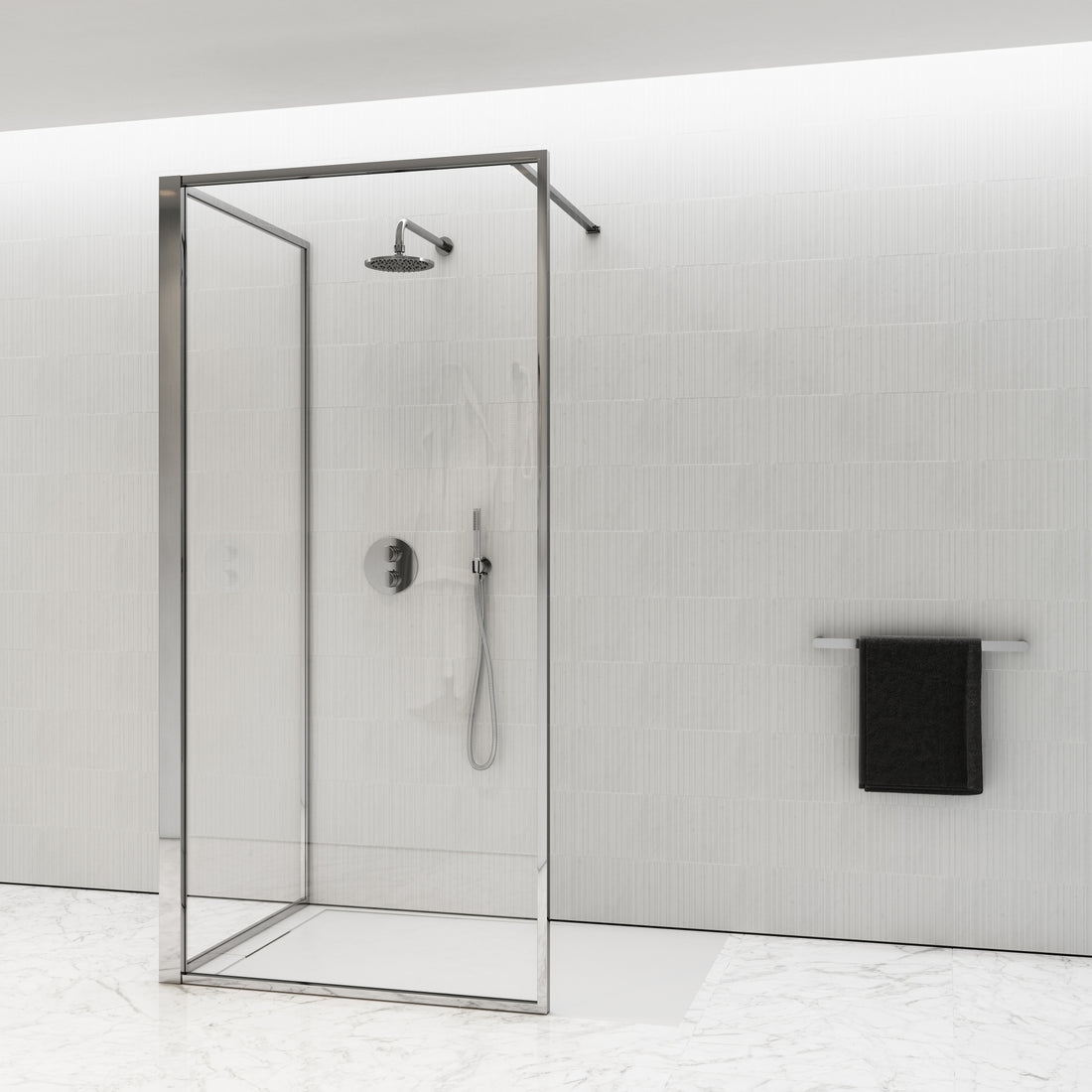 Designo Walk In Shower Chrome KIT C (All Sizes) - LUSSO