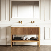 Eclat Oak Wood Grain Wall Hung Vanity Unit 1200mm - LUSSO
