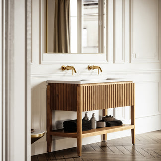 Eclat Oak Wood Grain Wall Hung Vanity Unit 1200mm - LUSSO