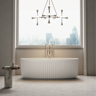 Jadore I Freestanding Fluted Stone Bath 1700mm - LUSSO