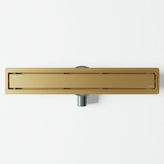 Linear Brushed Gold Tileable Wetroom Waste Kit - LUSSO