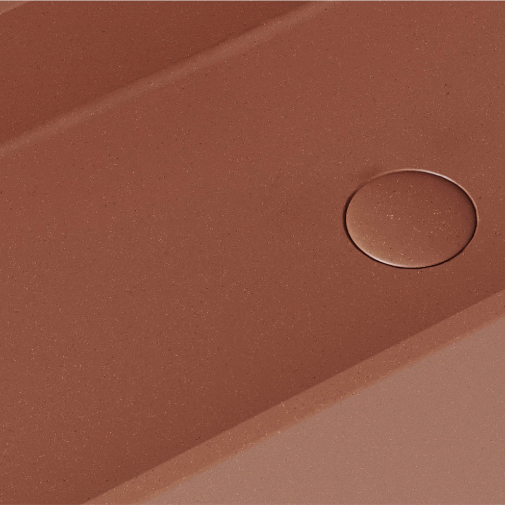 Lineare Terracotta Concrete Wall Hung Basin 600mm - LUSSO
