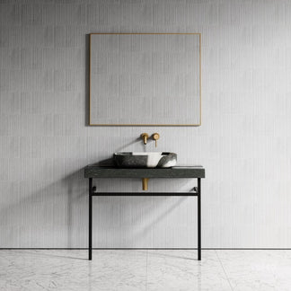 Lomazzo Panda Countertop Vanity Matte Black 1000mm - LUSSO