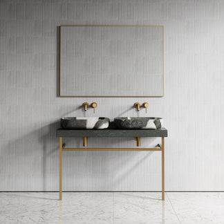 Lomazzo Panda & Gold Freestanding Vanity Unit 1200mm | LUSSO