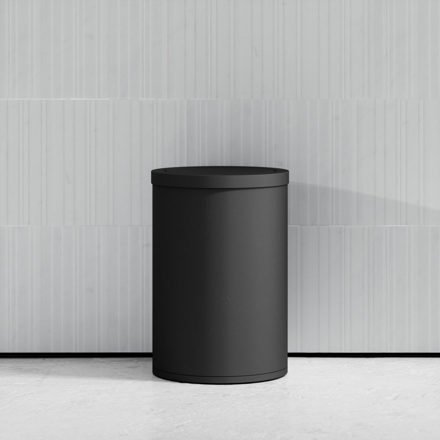 Lusso Cestino Matte Black 9 Litre Swing Lid Bin - LUSSO