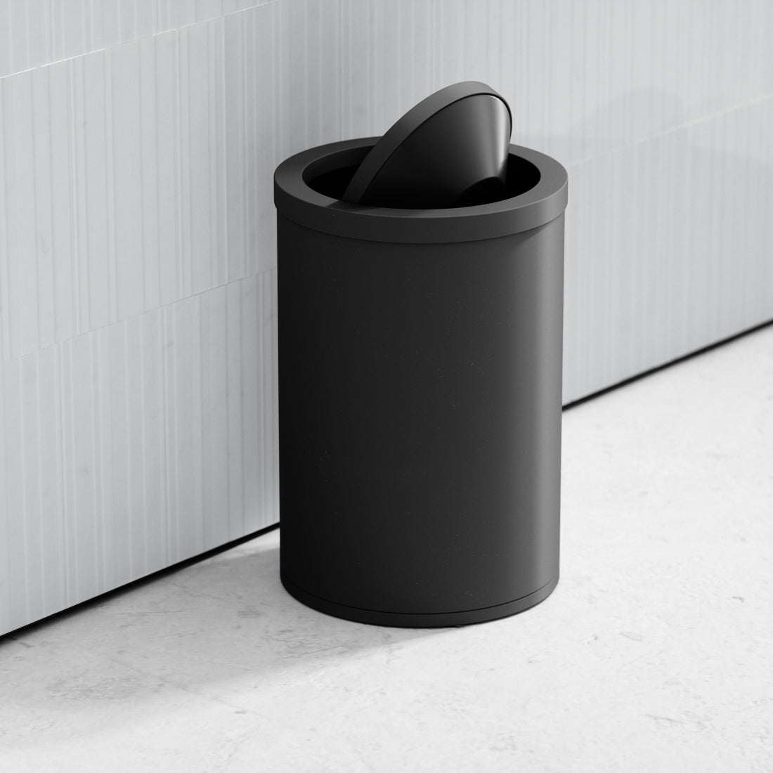 Lusso Cestino Matte Black 9 Litre Swing Lid Bin - LUSSO