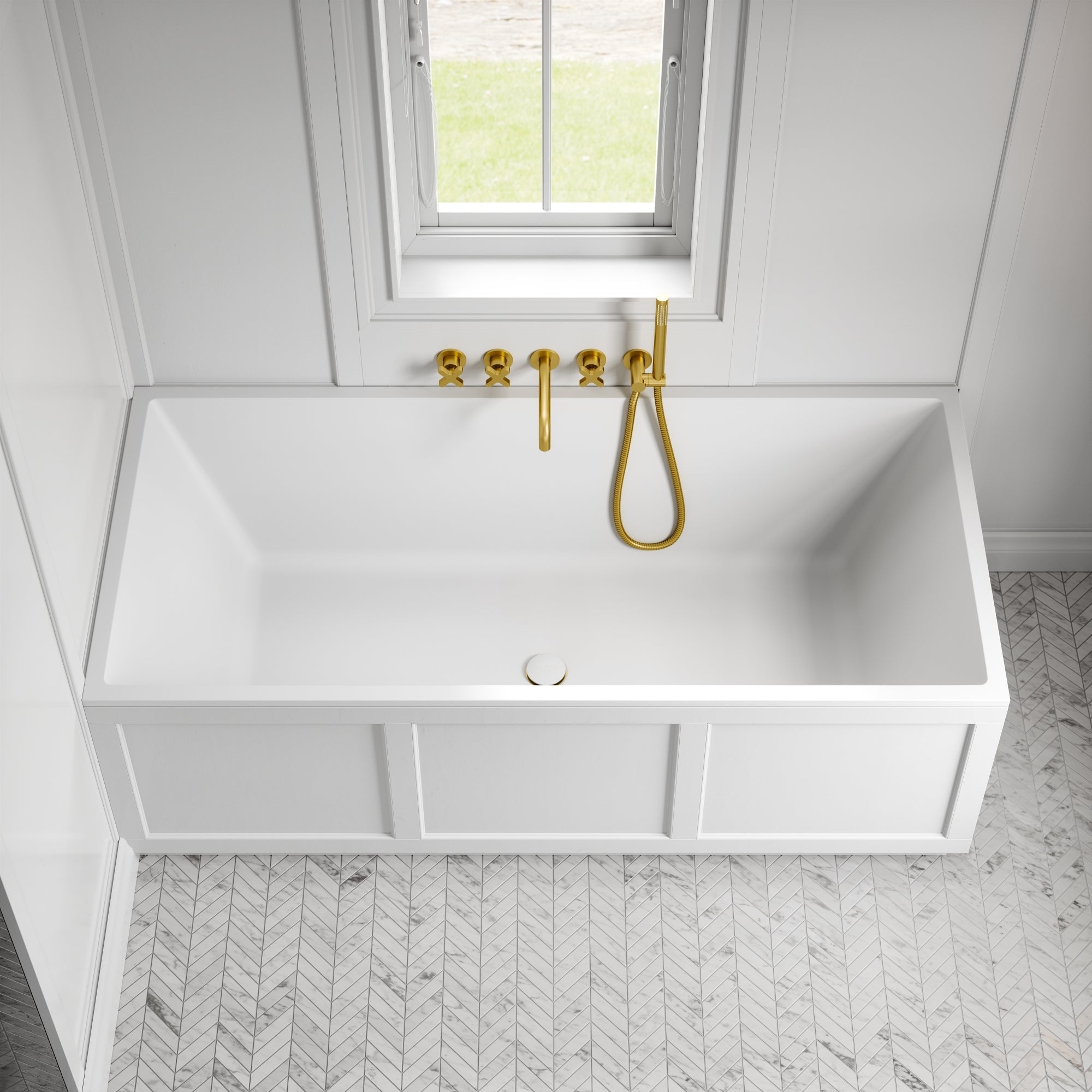 Lusso Light Cavour Rectangular Inset Bath 1700mm - LUSSO