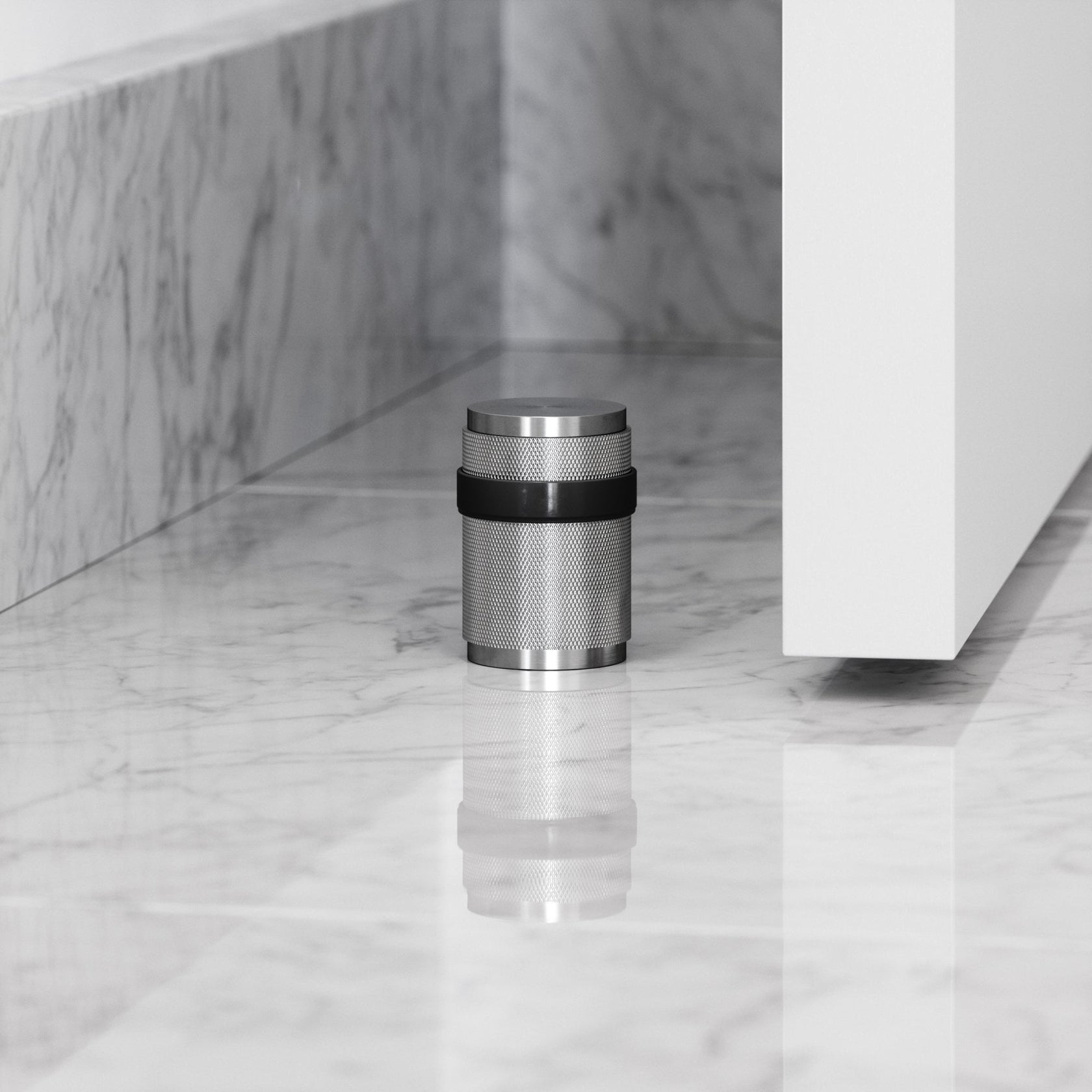 Luxe Knurled Brushed Stainless Steel Door Stop - LUSSO