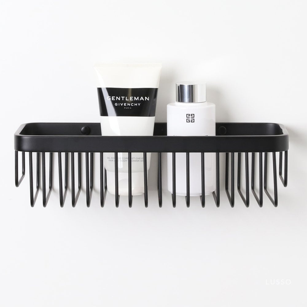 Luxe Matte Black Large Shower Storage Basket - LUSSO