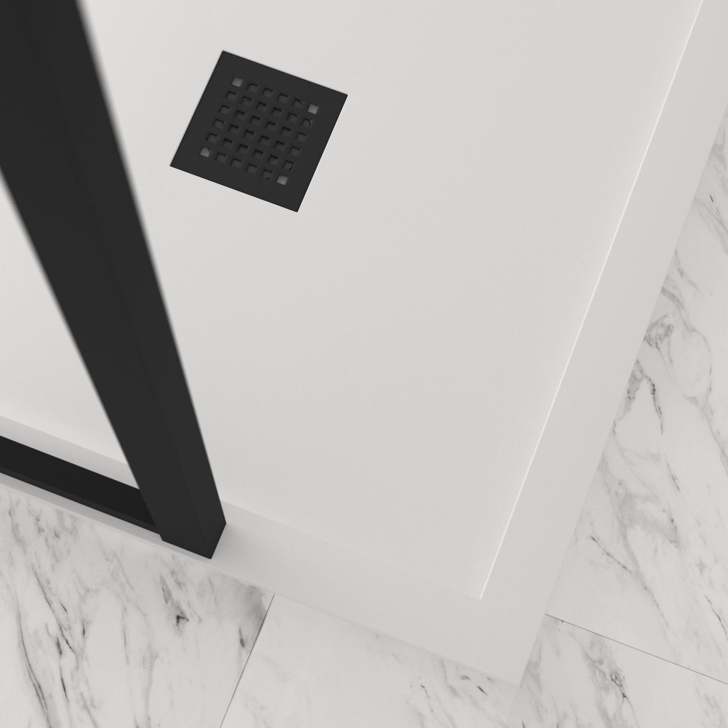 Modern Waste Cover Fitting Matte Black Finish - LUSSO
