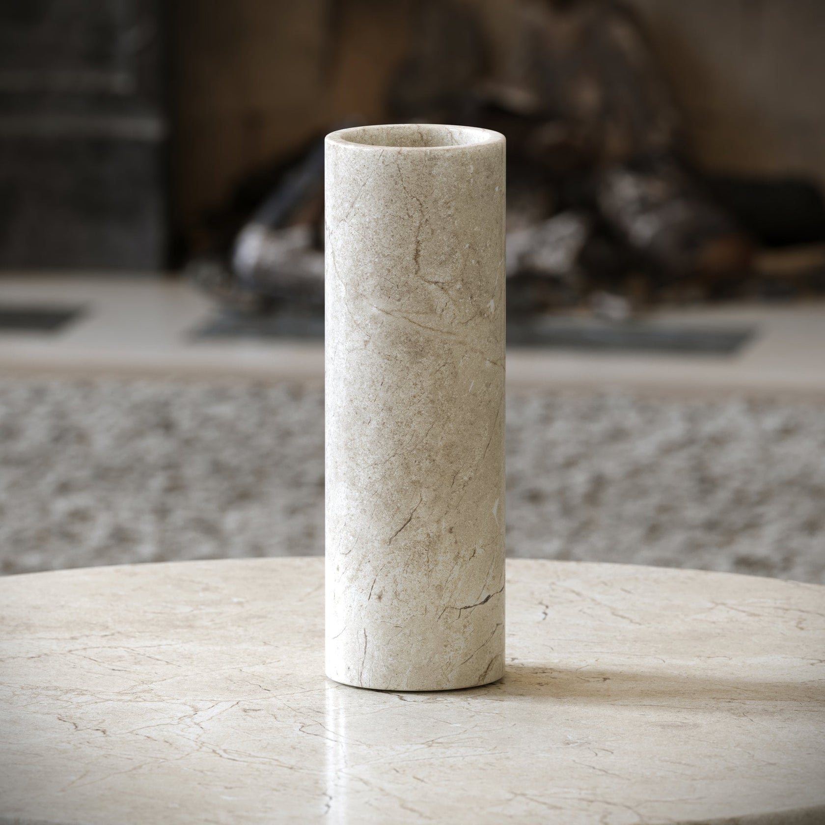 Moretti Crema Marfil Marble Luxury Tall Vase - LUSSO