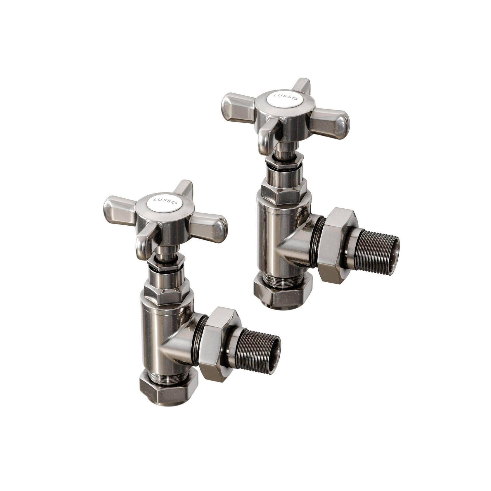 Mulberry Polished Nickel Angled Radiator Valves (Pair) - LUSSO