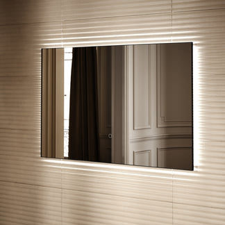 Plasma Matte Black Mirror with Backlit LED 1200mm - LUSSO
