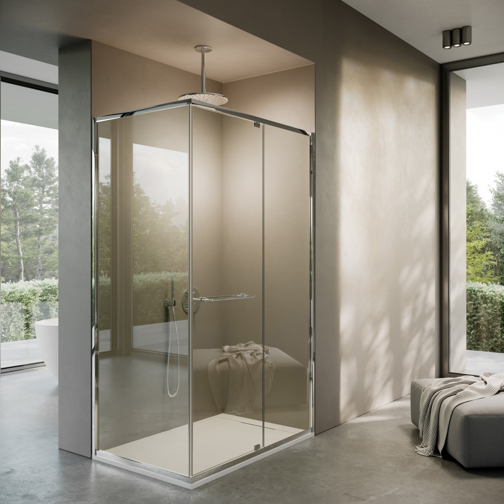 Portofino Chrome Reversible Shower Enclosure - LUSSO
