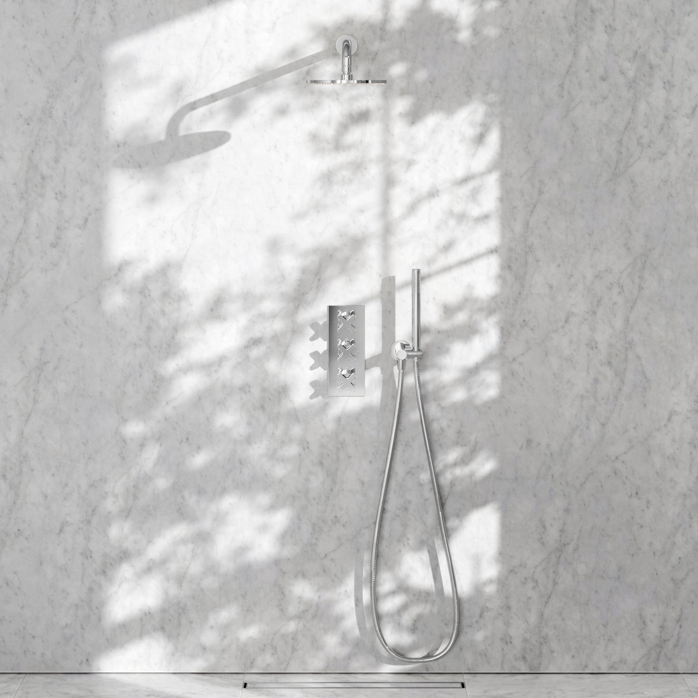 Regal Chrome Crosshead 2-Way Thermostatic Shower - LUSSO