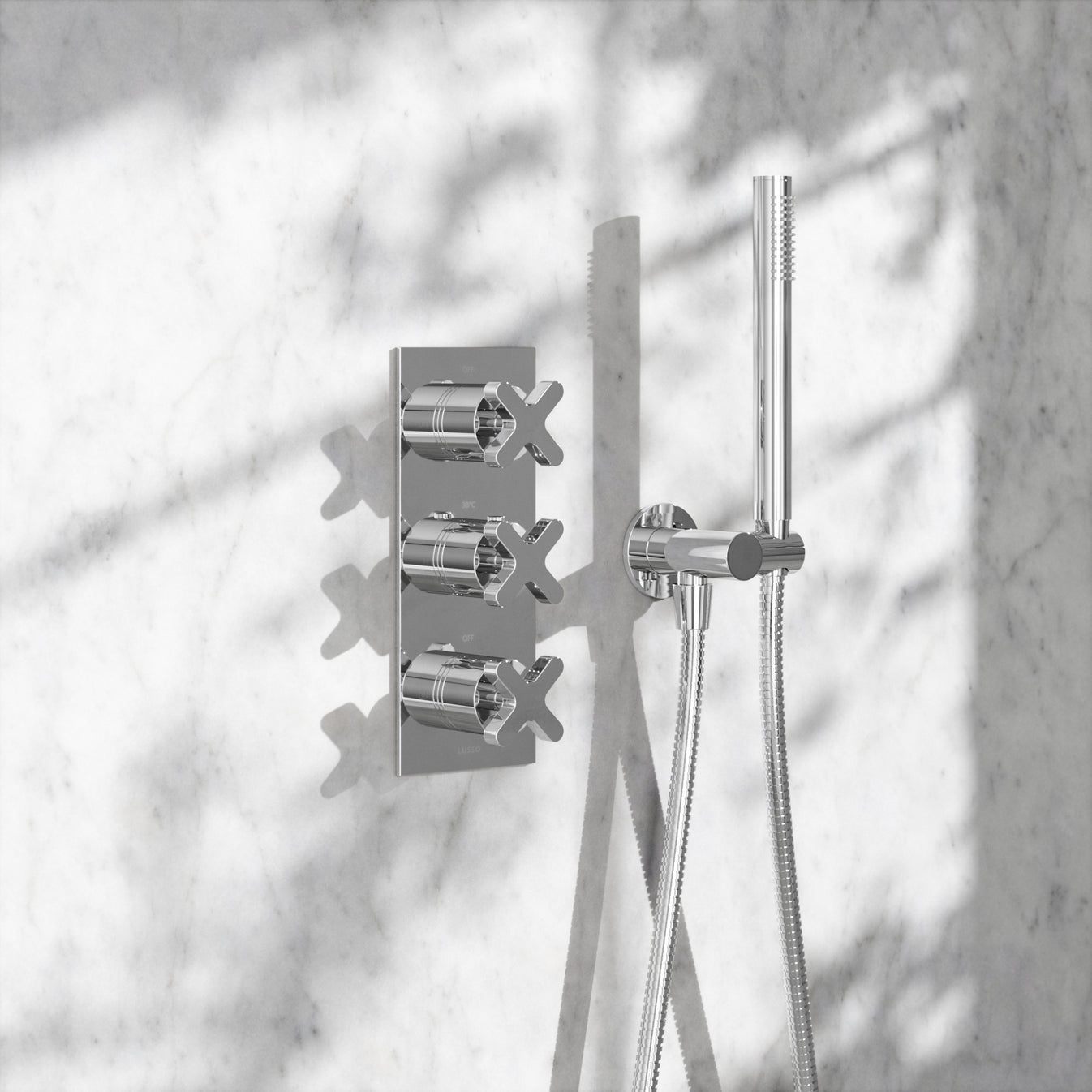Regal Chrome Crosshead 2-Way Thermostatic Shower - LUSSO